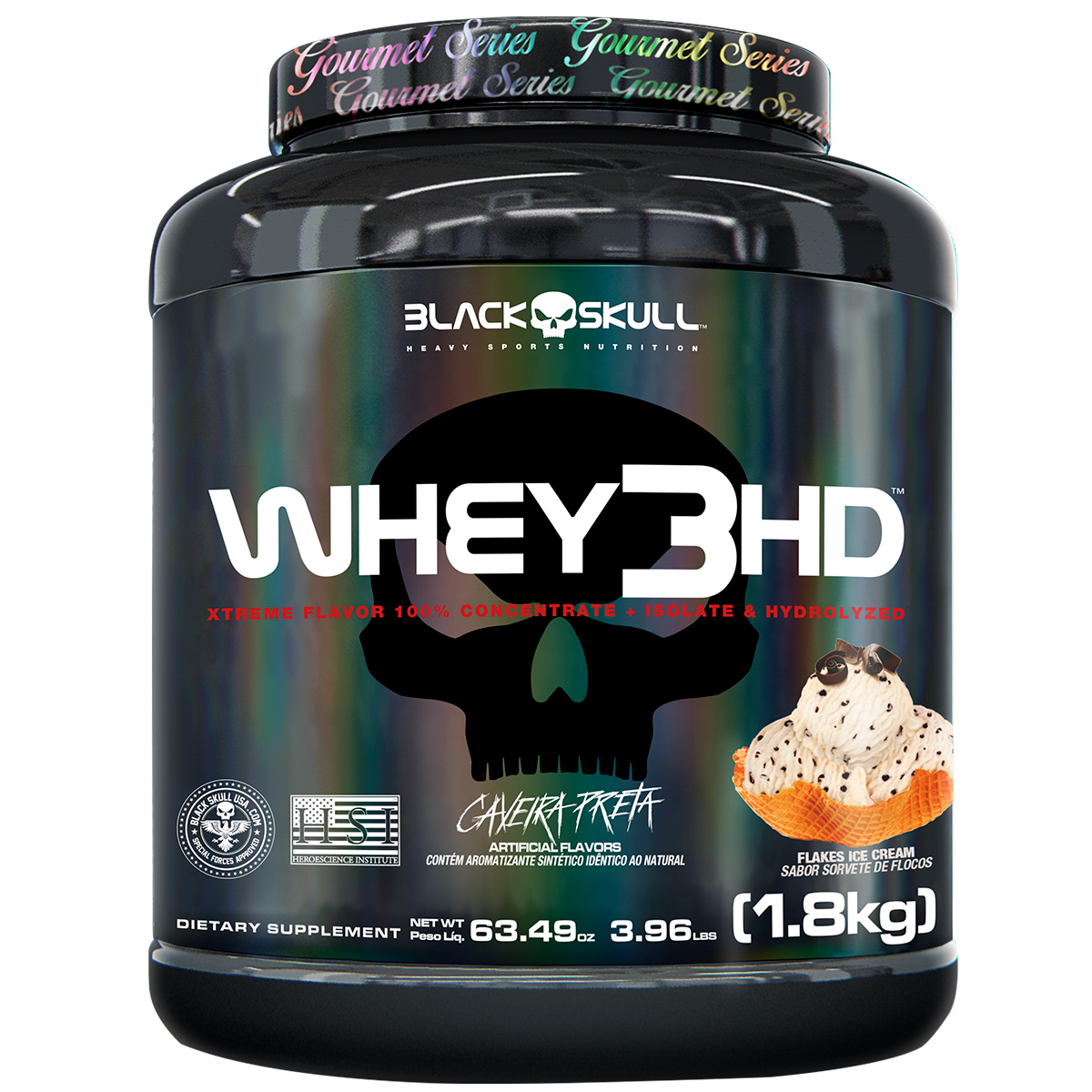 Whey 3hd Gourmet Black Skull - 1,8kg (WPC, WPI and WPH ...